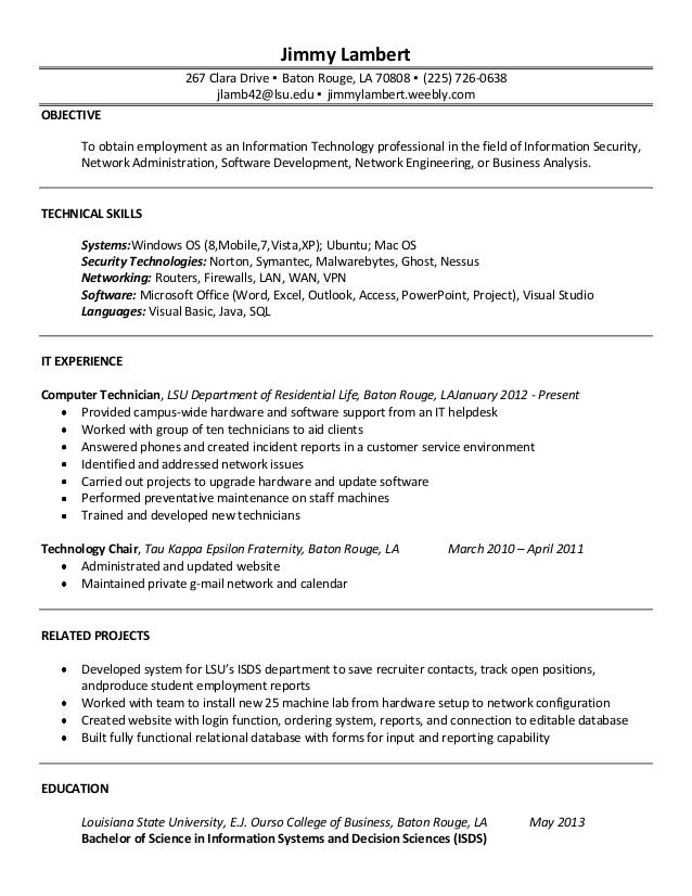 Resume jimmy lambert