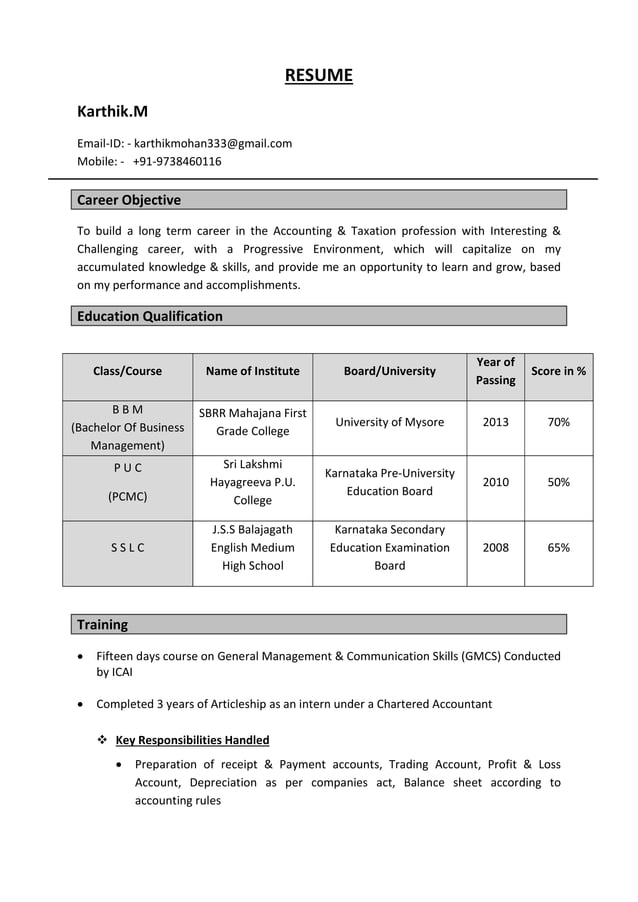 Resume - Karthik.M | PDF