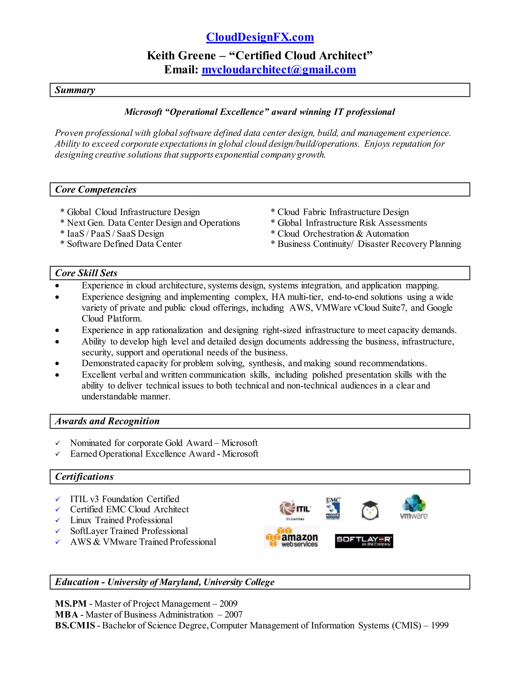 Resume - Keith Greene | DOCX