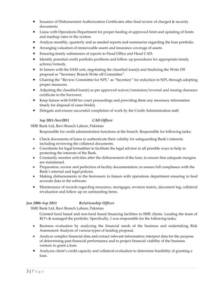 Relationship Manager- Credits | DOC | Business Accounting & Finance ...