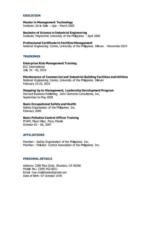 Resume marcelo p maldonado | PDF