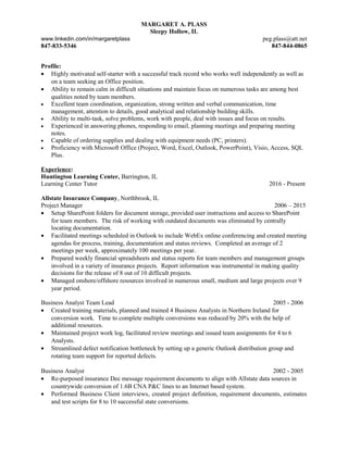 Resume margaret plass - 2016 (apm) | DOC | Business Administration ...