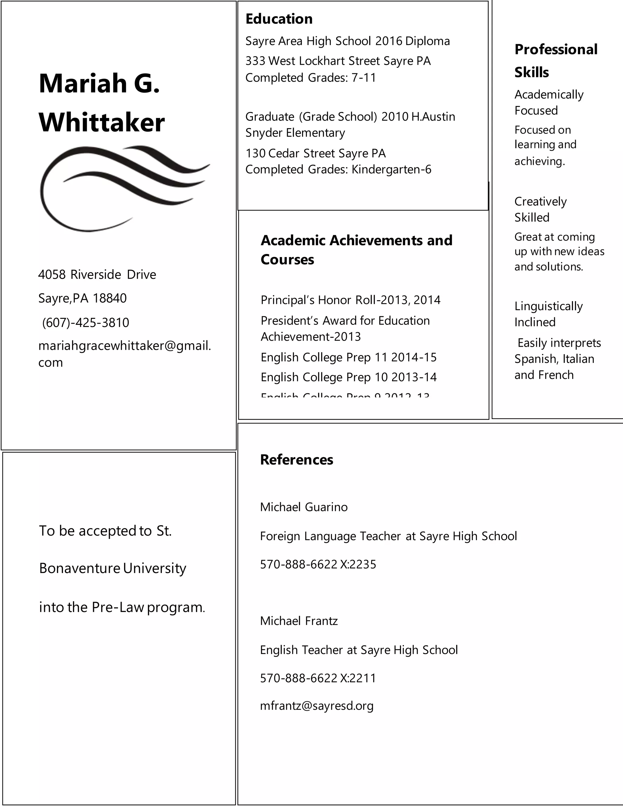 Resume mariah whittaker-2015 | DOCX
