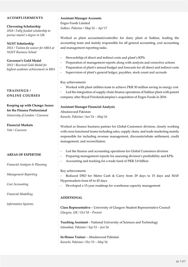 Muhammad Iqrash Awan, ACMA, CGMA - Resume | PDF