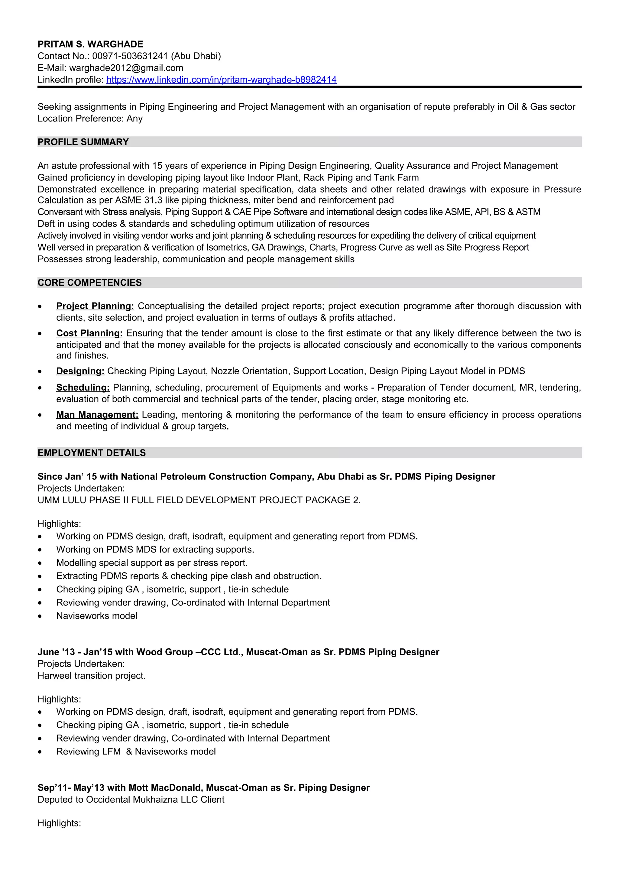 Resume pritam | PDF