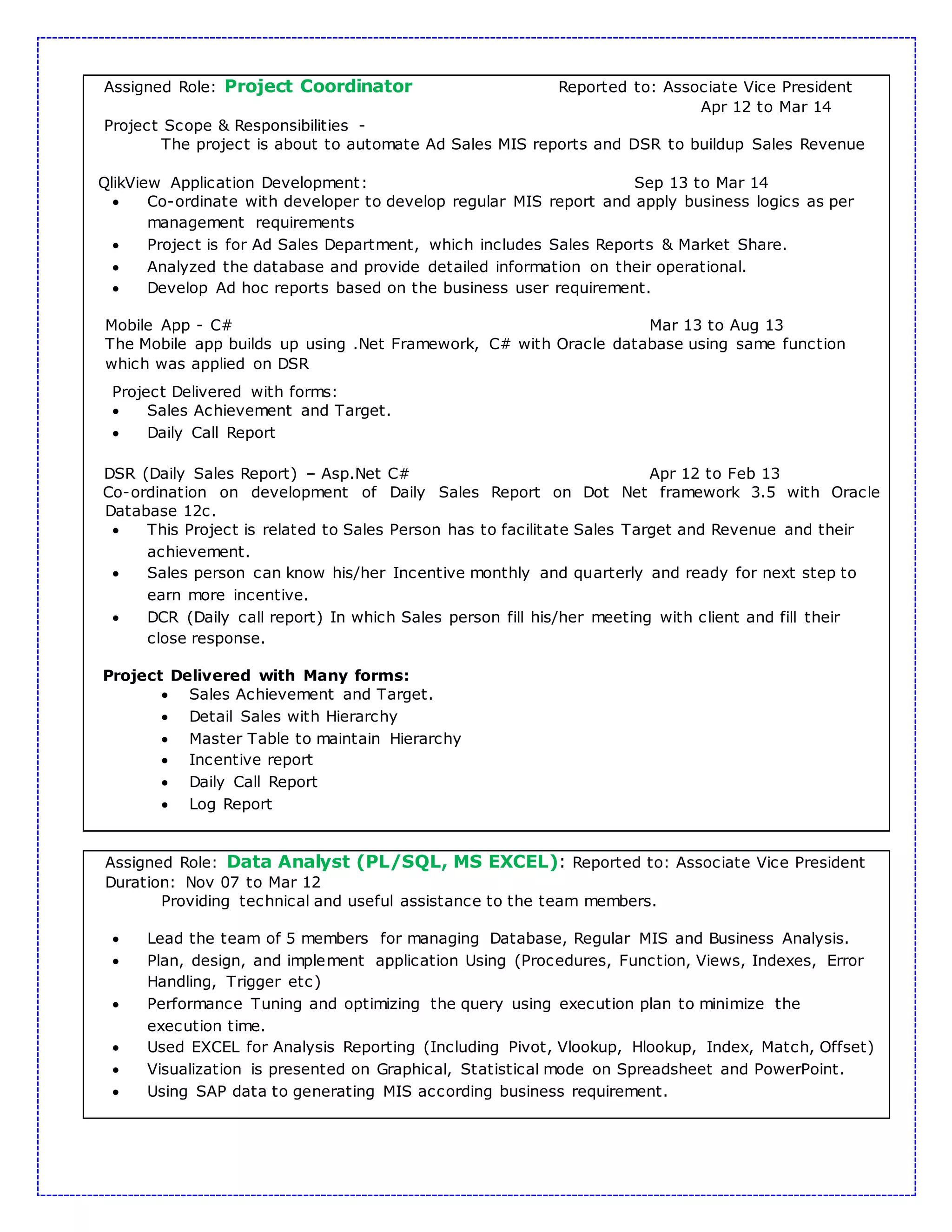 Qlikview Developer | PDF