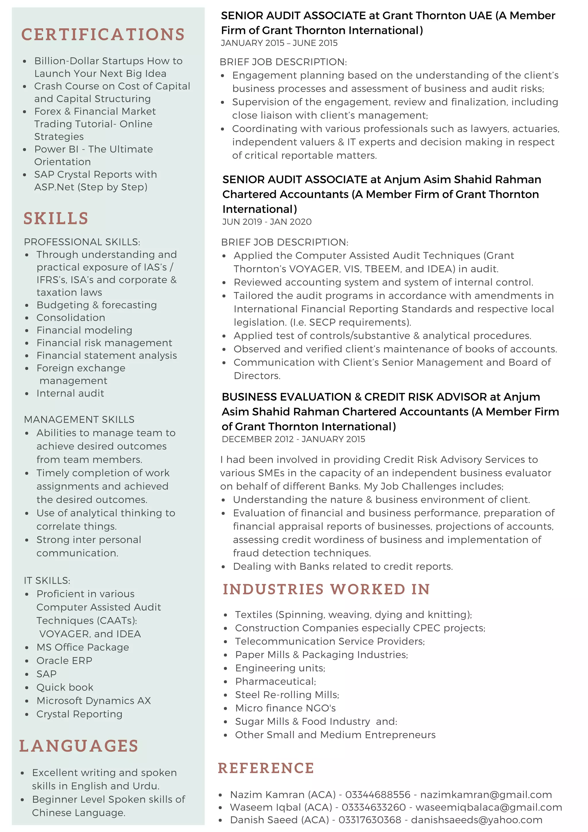 Resume Rashid Rafique, Aca | PDF