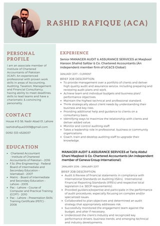 Resume Rashid Rafique, Aca | PDF