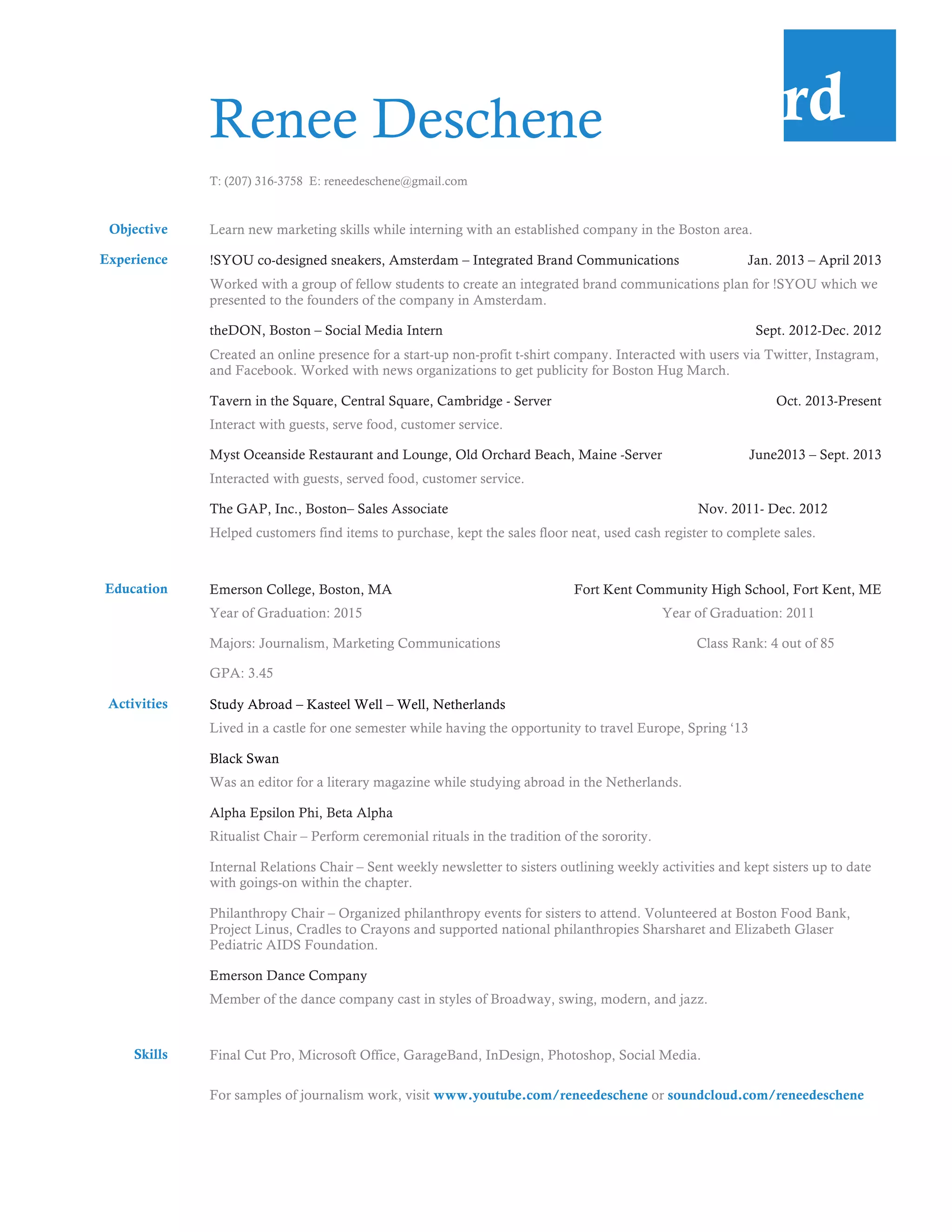 Resume renee deschene | PDF