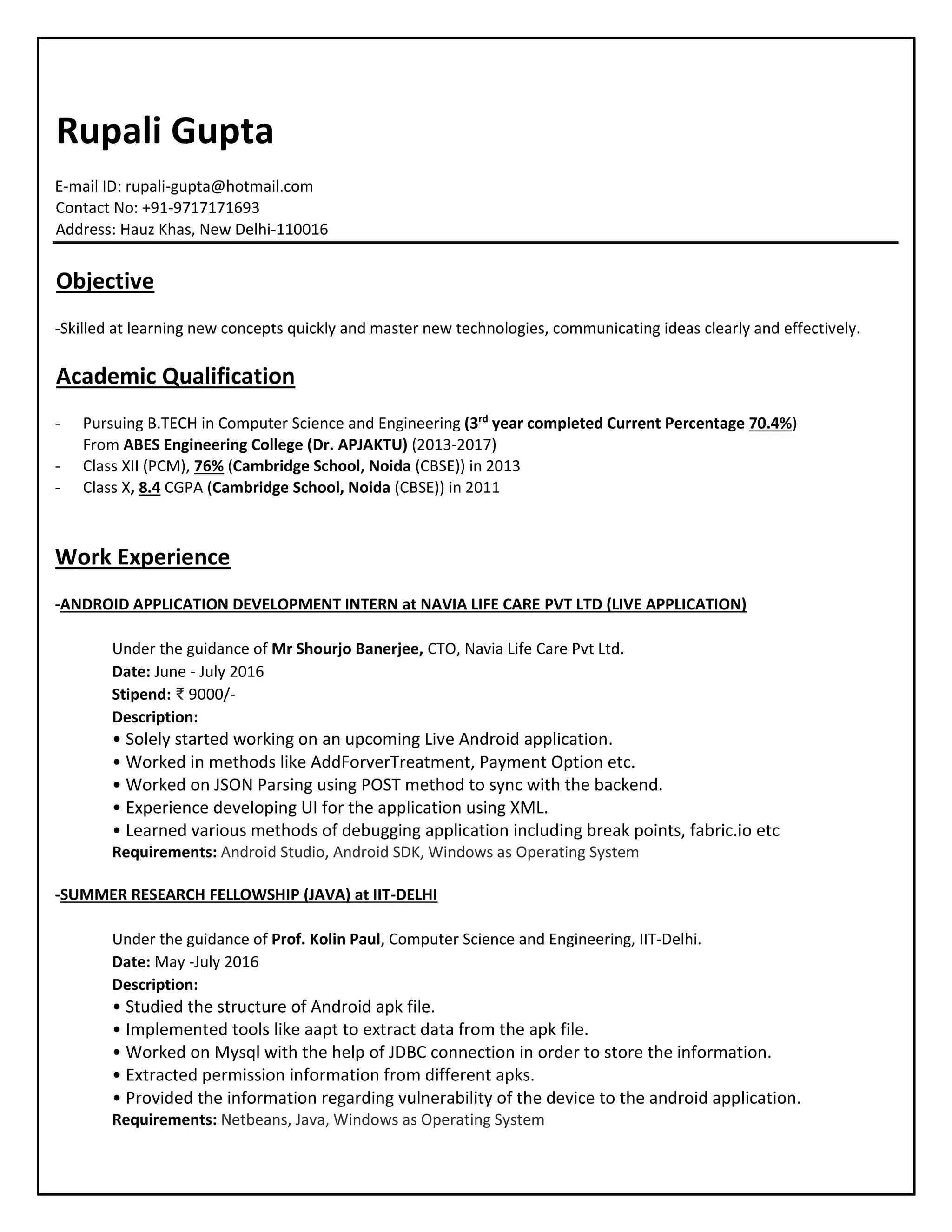 Resume-Rupali Gupta | PDF
