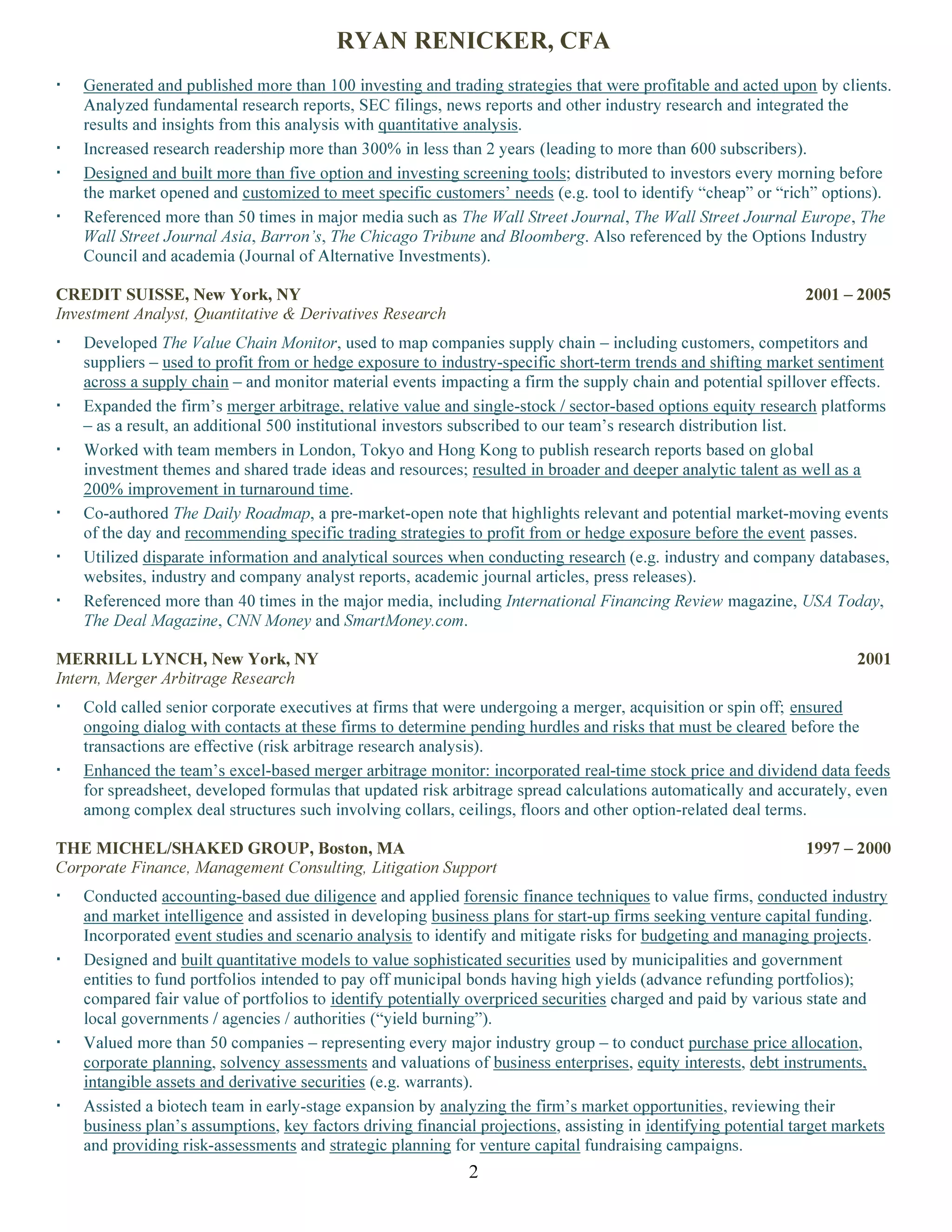 Ryan Renicker Resume | PDF