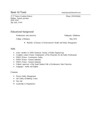 Resume sami al yami | DOCX