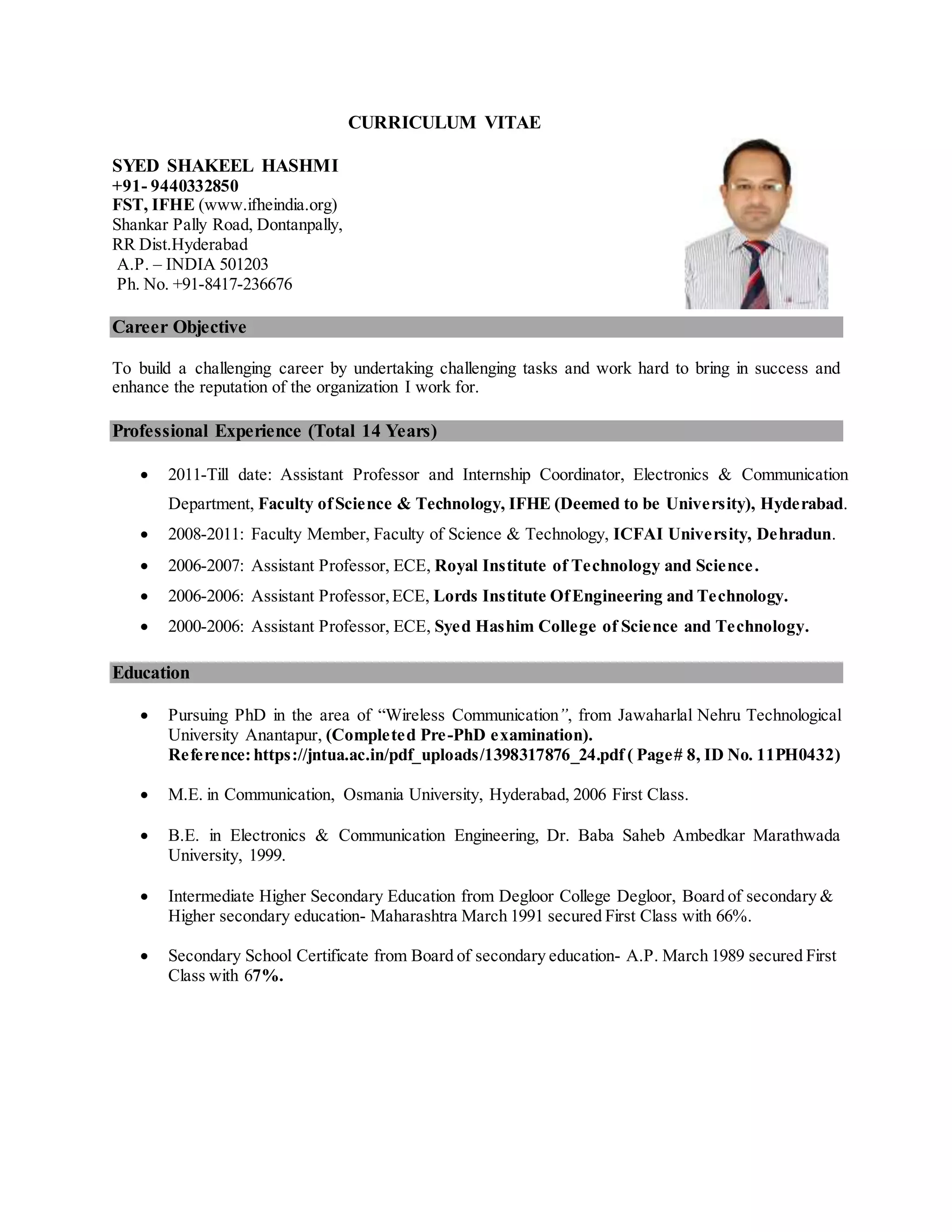 Resume shakeel hashmi | DOCX