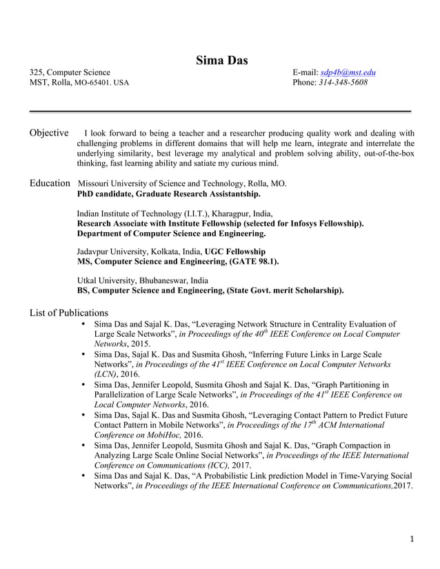 Resume sima das | PDF