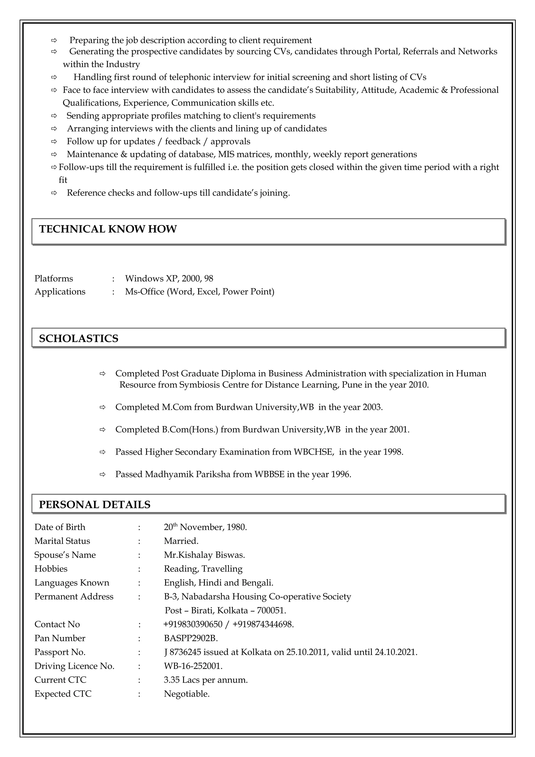 Resume soumita-as_on_04.11.2014[1] | DOC