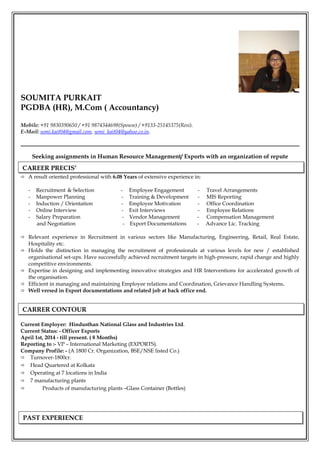 Resume soumita-as_on_04.11.2014[1] | DOC