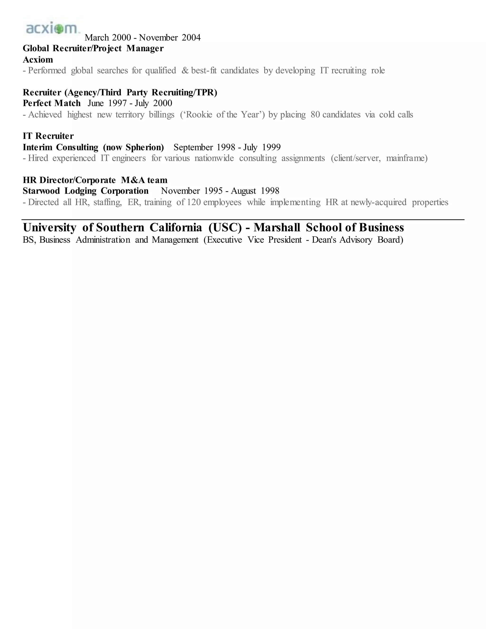 Resume- Teresa Reyes Bustamante- Tenured Professinal Talent Sourcer | DOCX