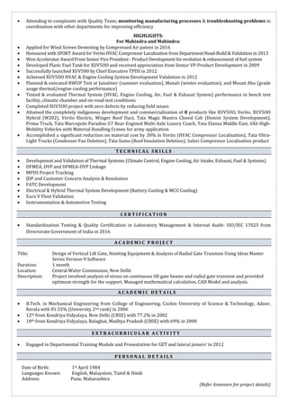 Resume vibin jacob | PDF | Automotive Industry | Industries
