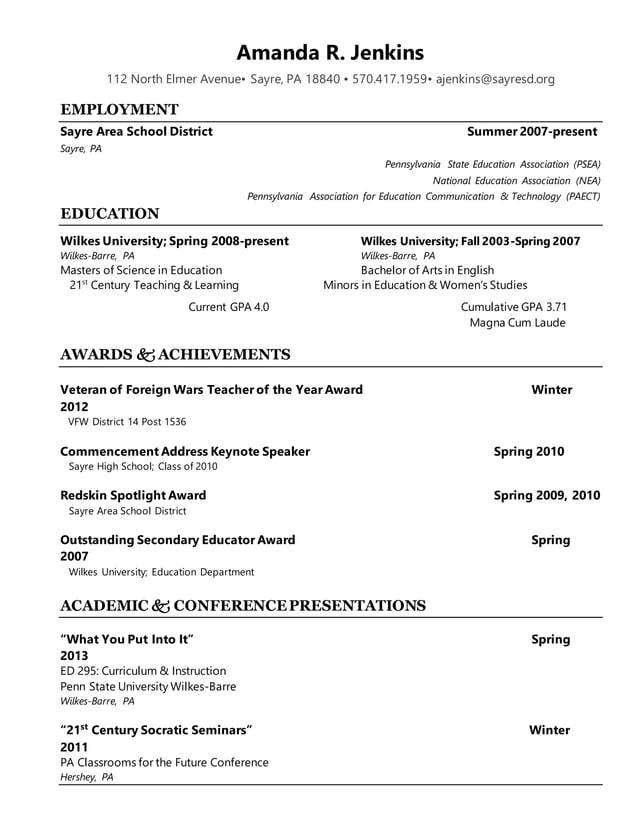 Resume women educatorsociety | PDF