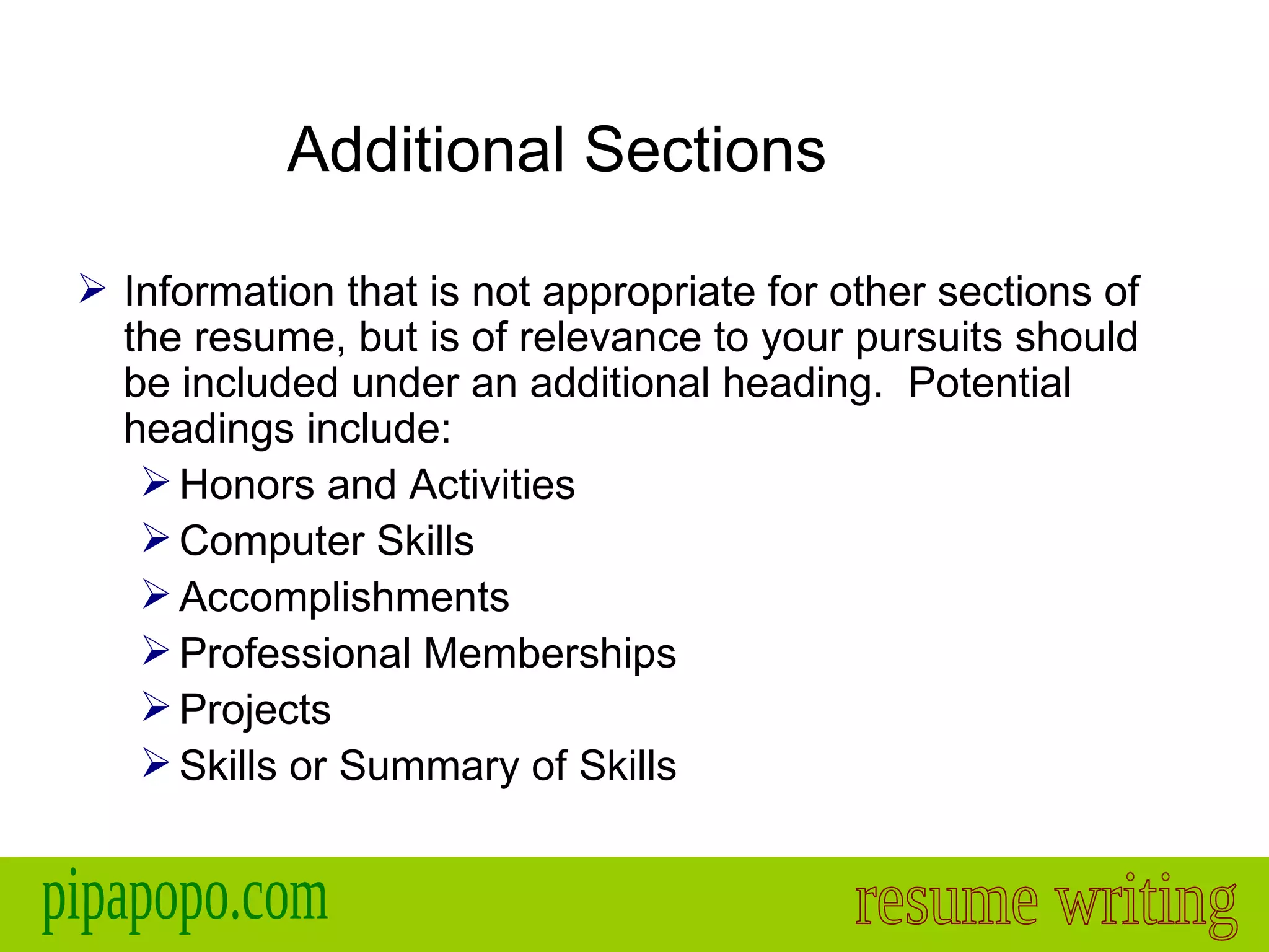 Resume Writing | PPT
