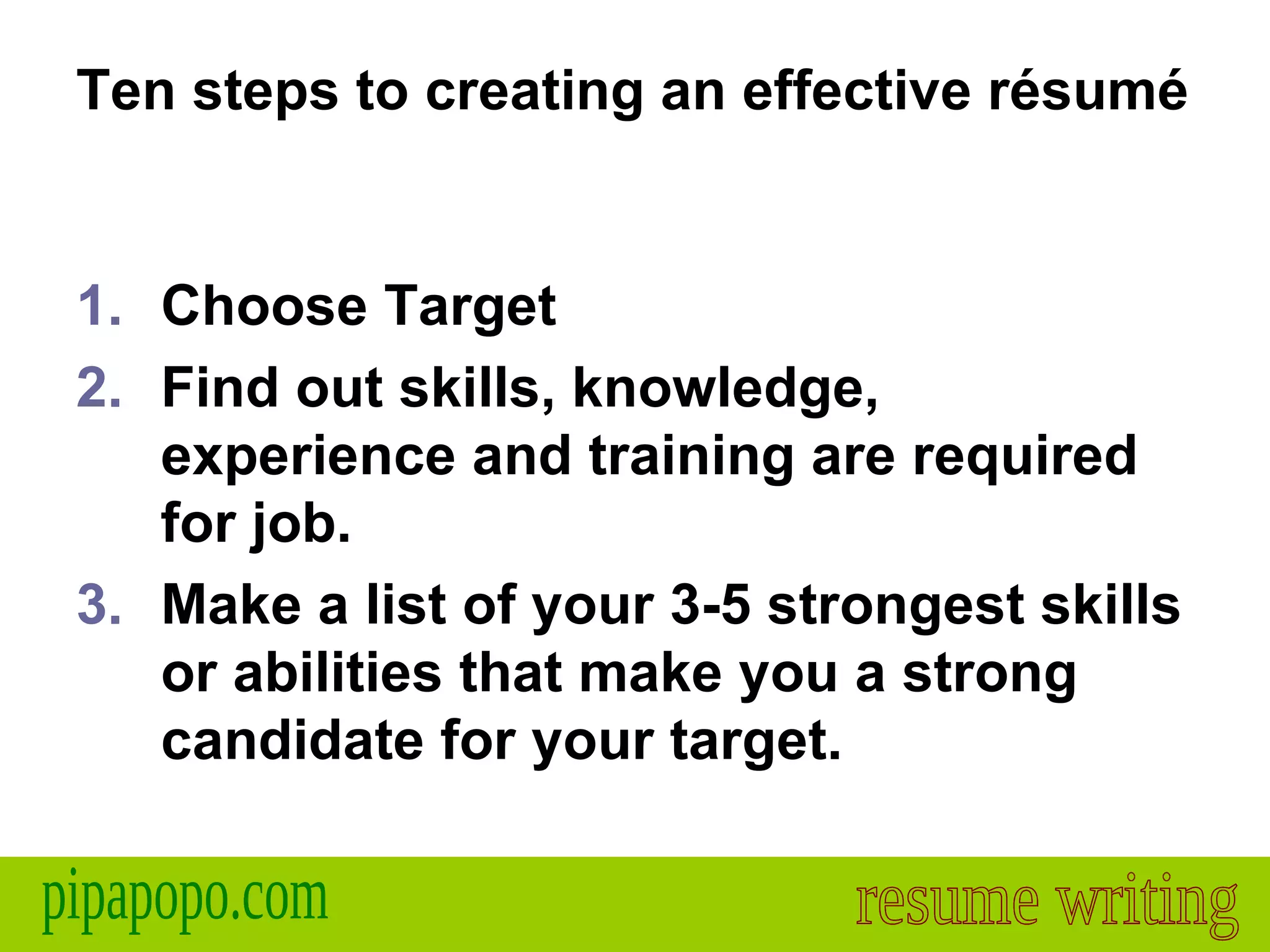 Resume Writing | PPT