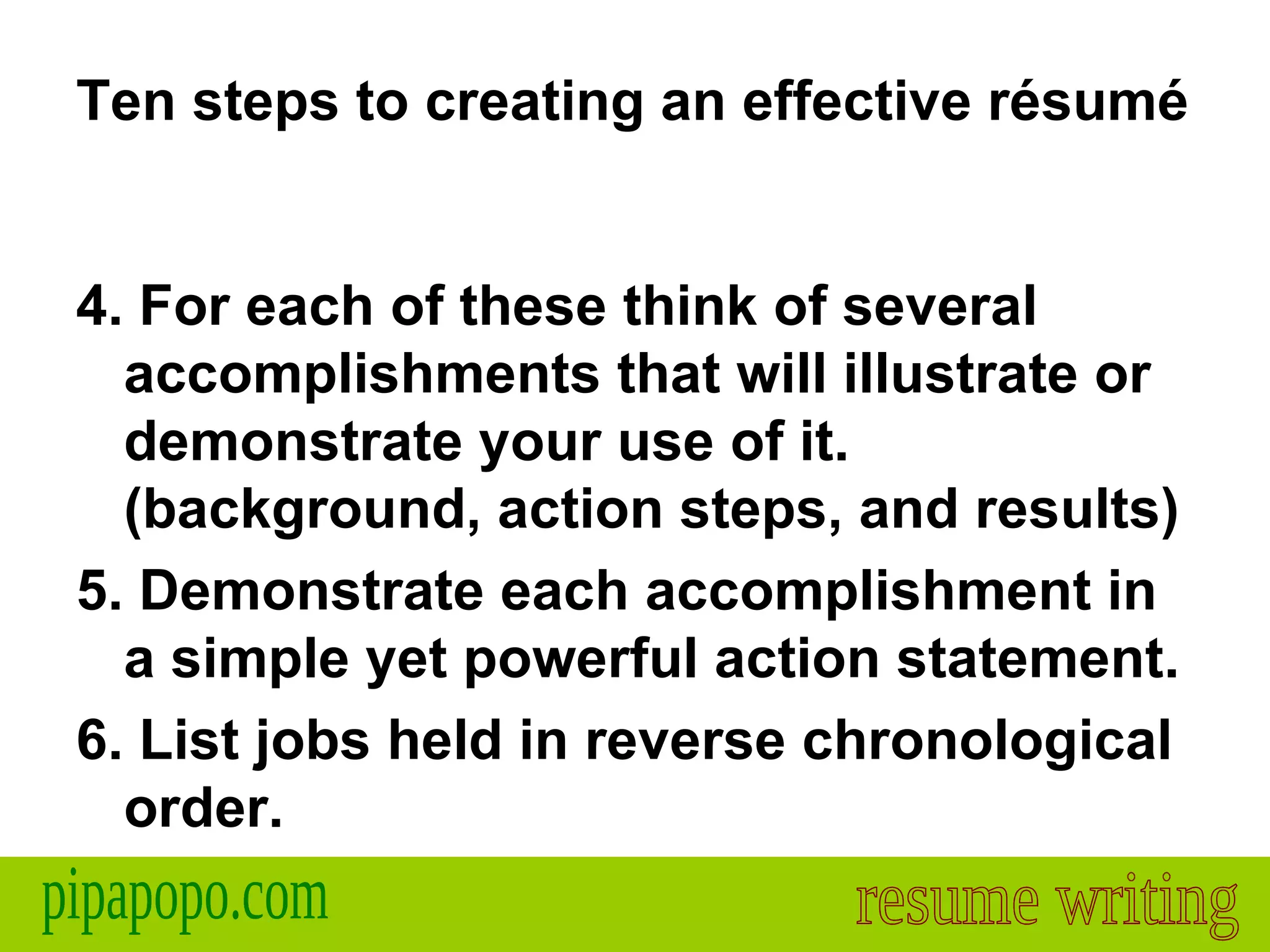 Resume Writing | PPT