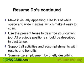 Resume Writing | PPT