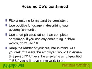 Resume Writing | PPT