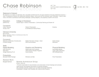 Chase Robinson 2012 Resume | PPT