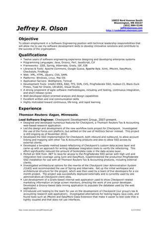 Jeff Olson\'s Resume | PDF