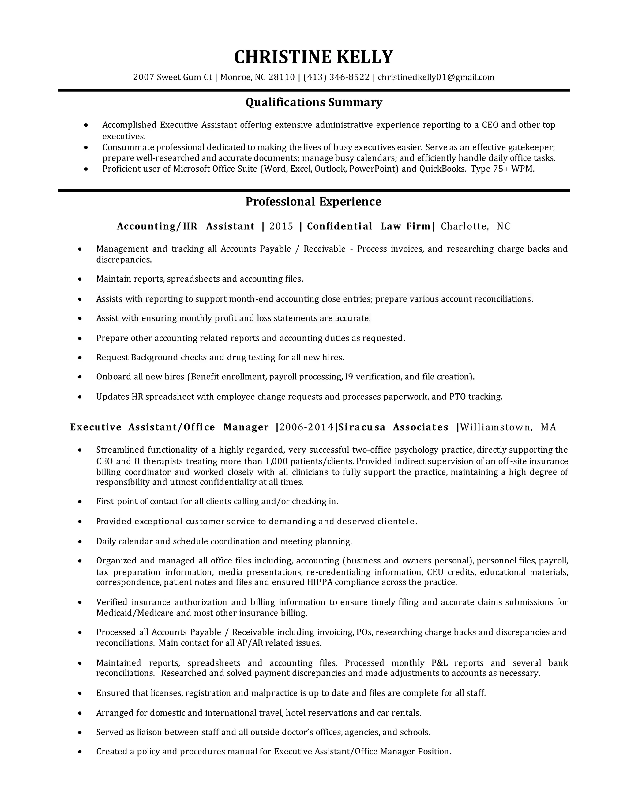 Resume Christine Kelly | DOCX