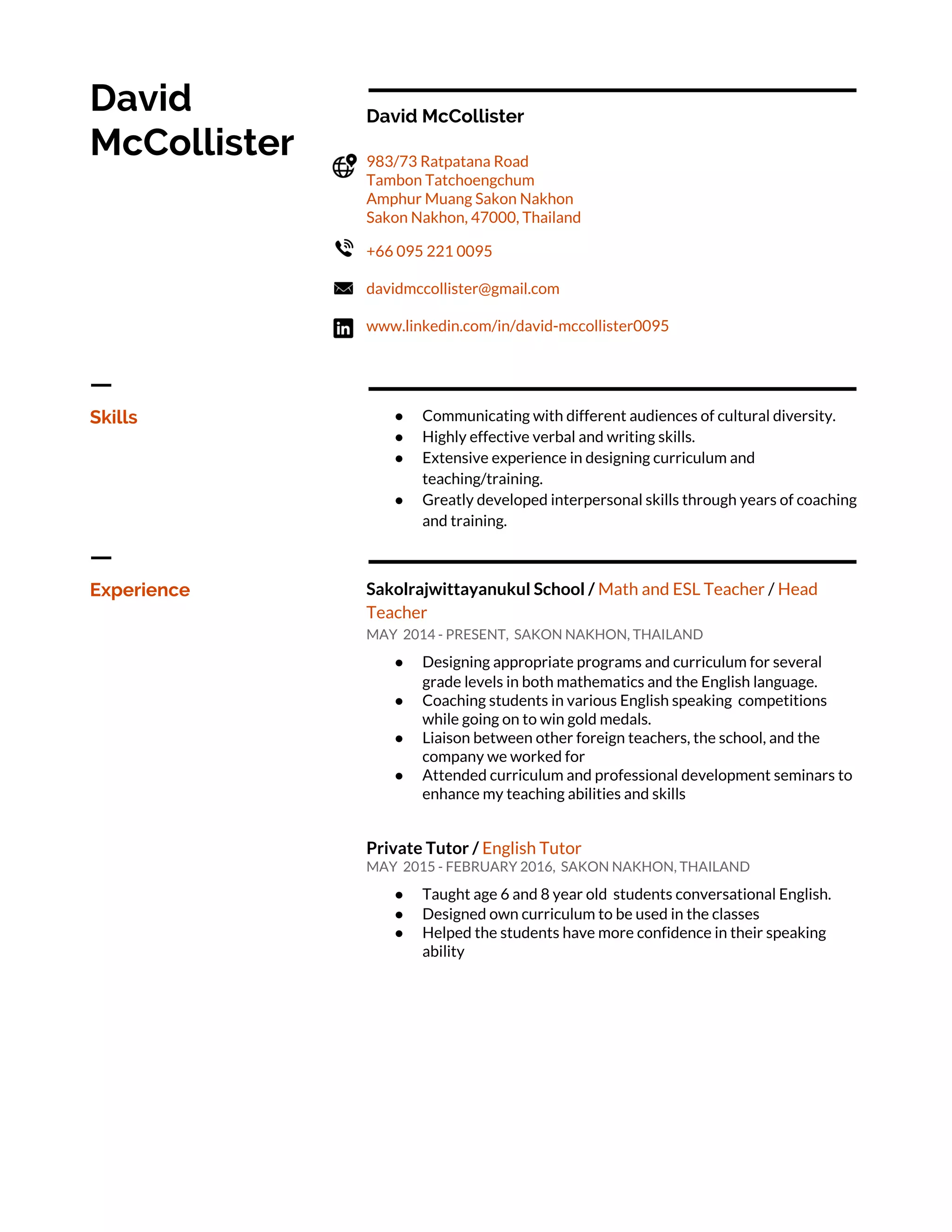 ESL Resume | PDF | Professional School | Postgraduate Education