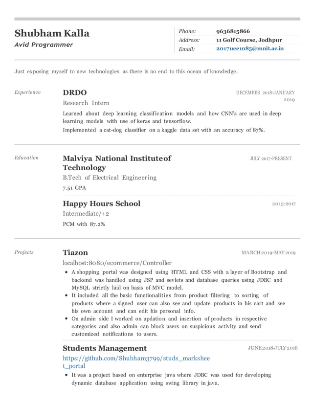 Resume_Shubham | PDF