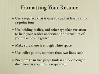 Résumé 101: Preparing an Effective Résumé | KEY | Desktop Publishing ...