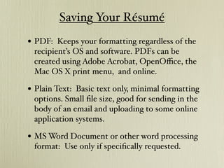 Résumé 101: Preparing an Effective Résumé | KEY | Desktop Publishing ...