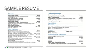Resume 101 GDSC JSSSTU | PDF