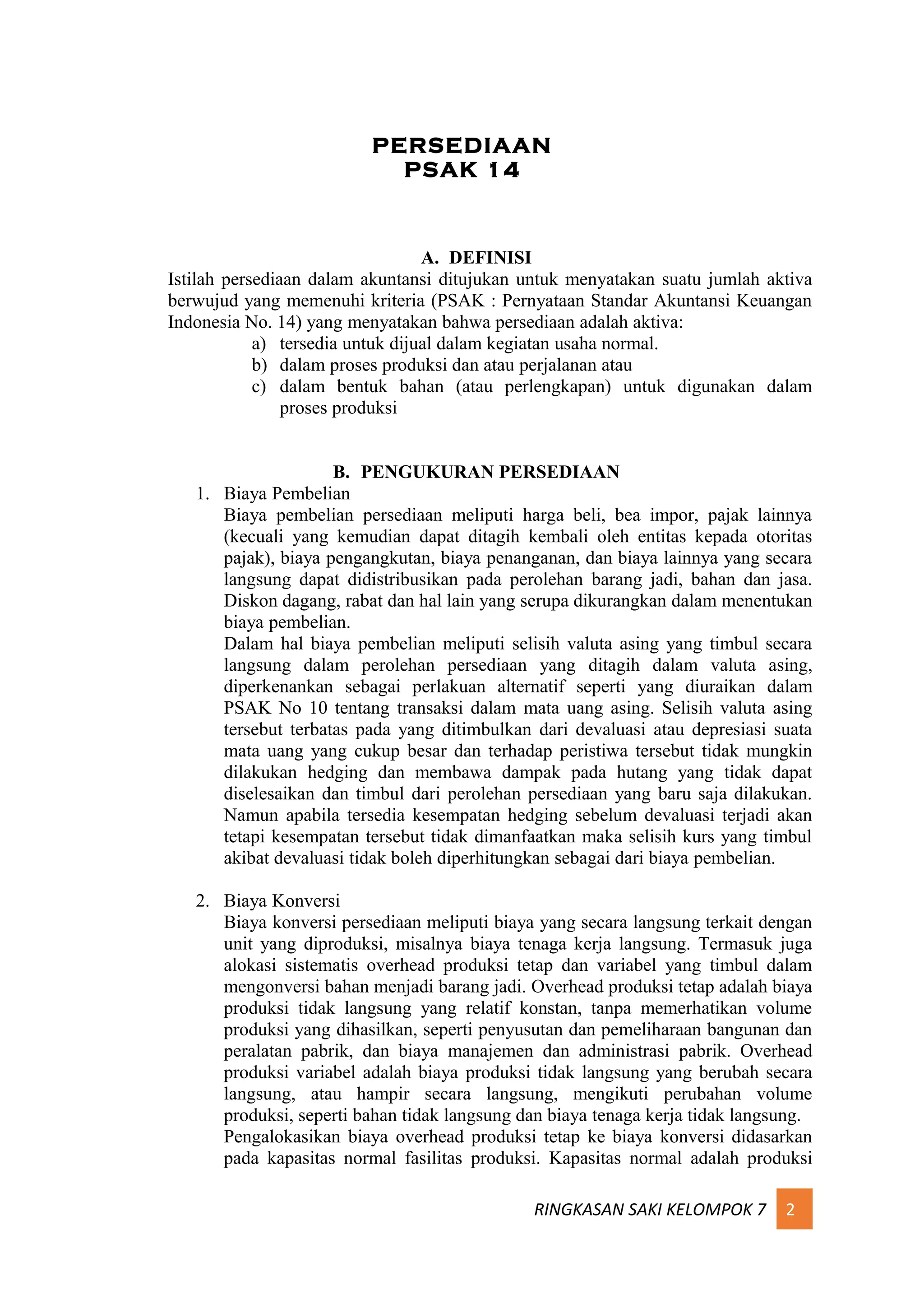 Resume 1 psak 14 persediaan | DOC