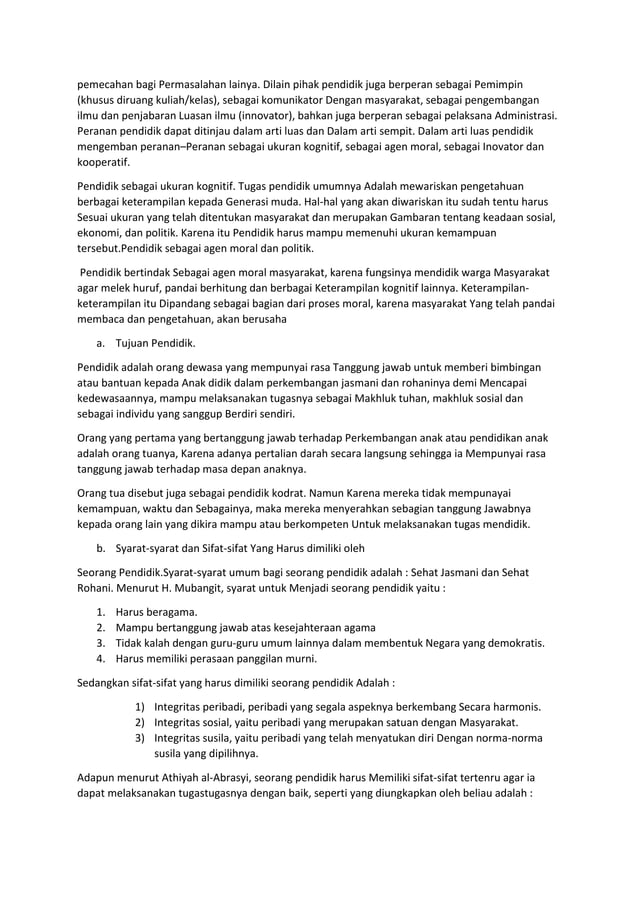 Hakikat pendidik dalam islam | PDF