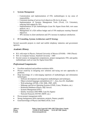 Resume 2010 (English) | DOC | Computing | Technology & Computing