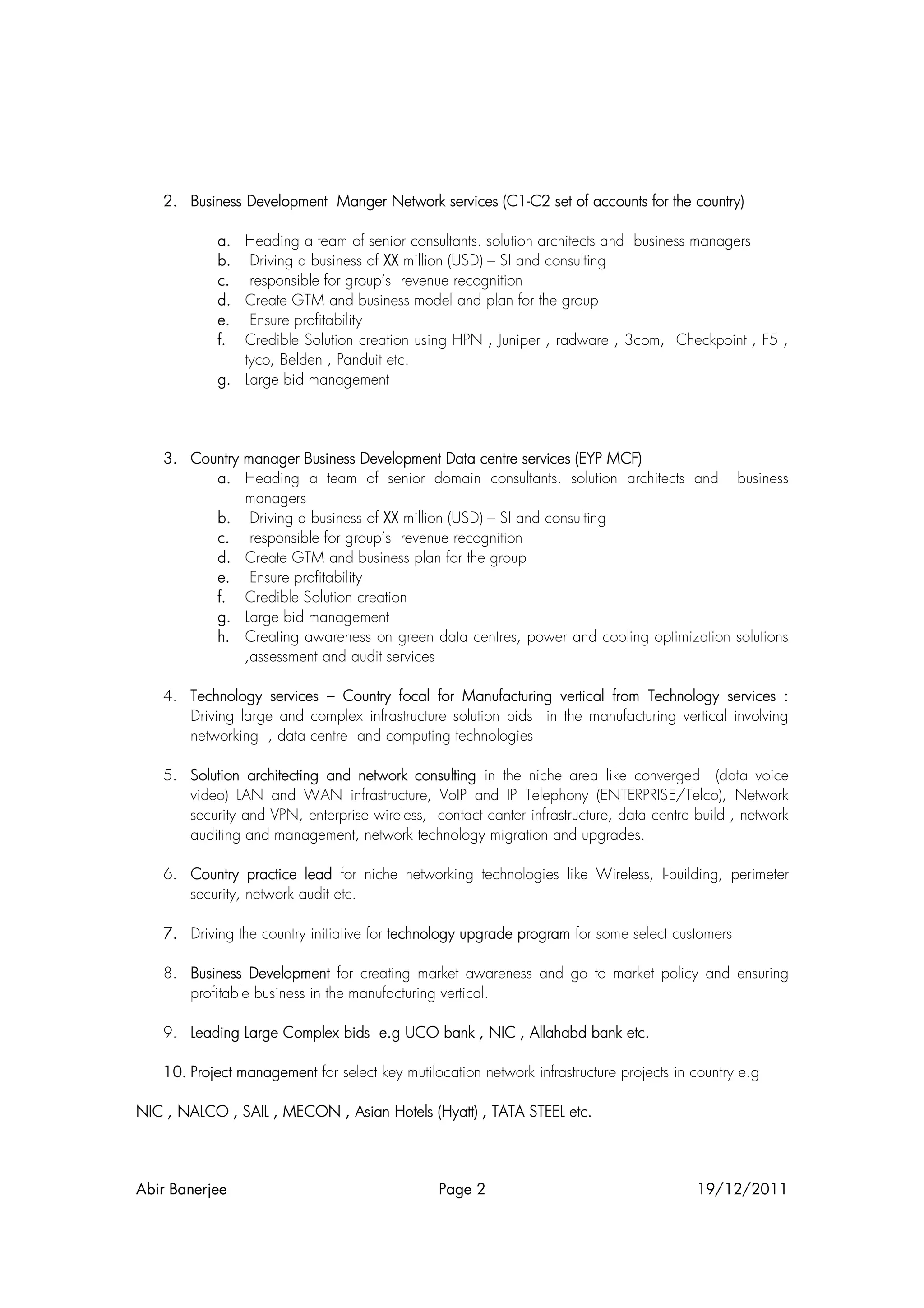 Resume 2011 Abir Banerjee | PDF
