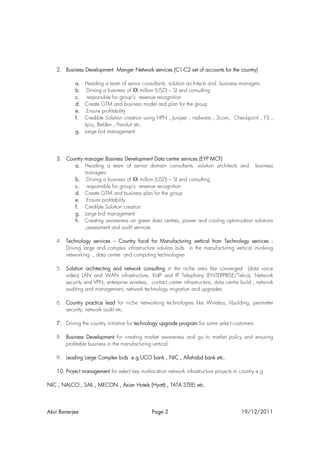 Resume 2011 Abir Banerjee | PDF