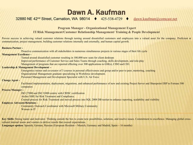 Resume 2011 Gold (Org) | PPTX