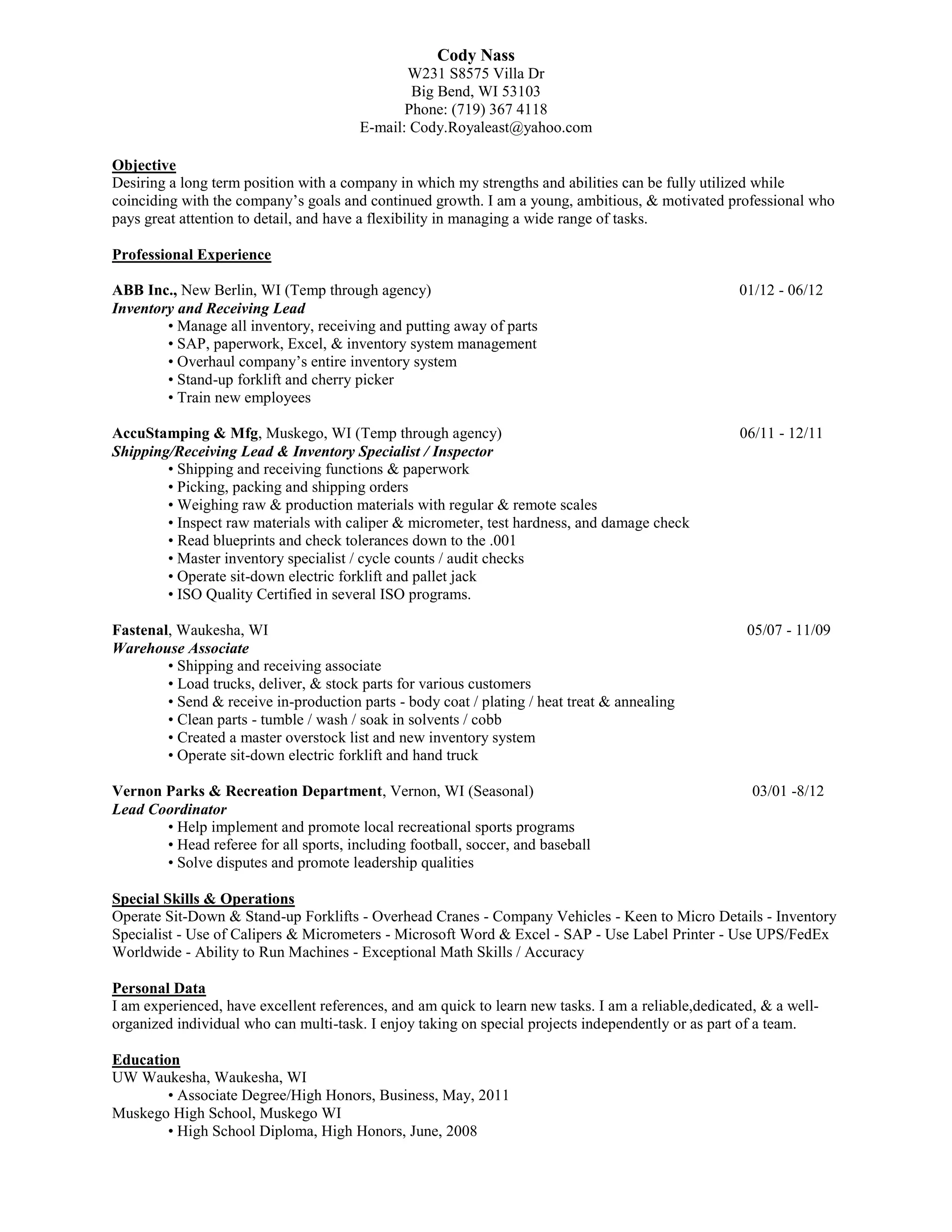 Resume 2013 | DOCX