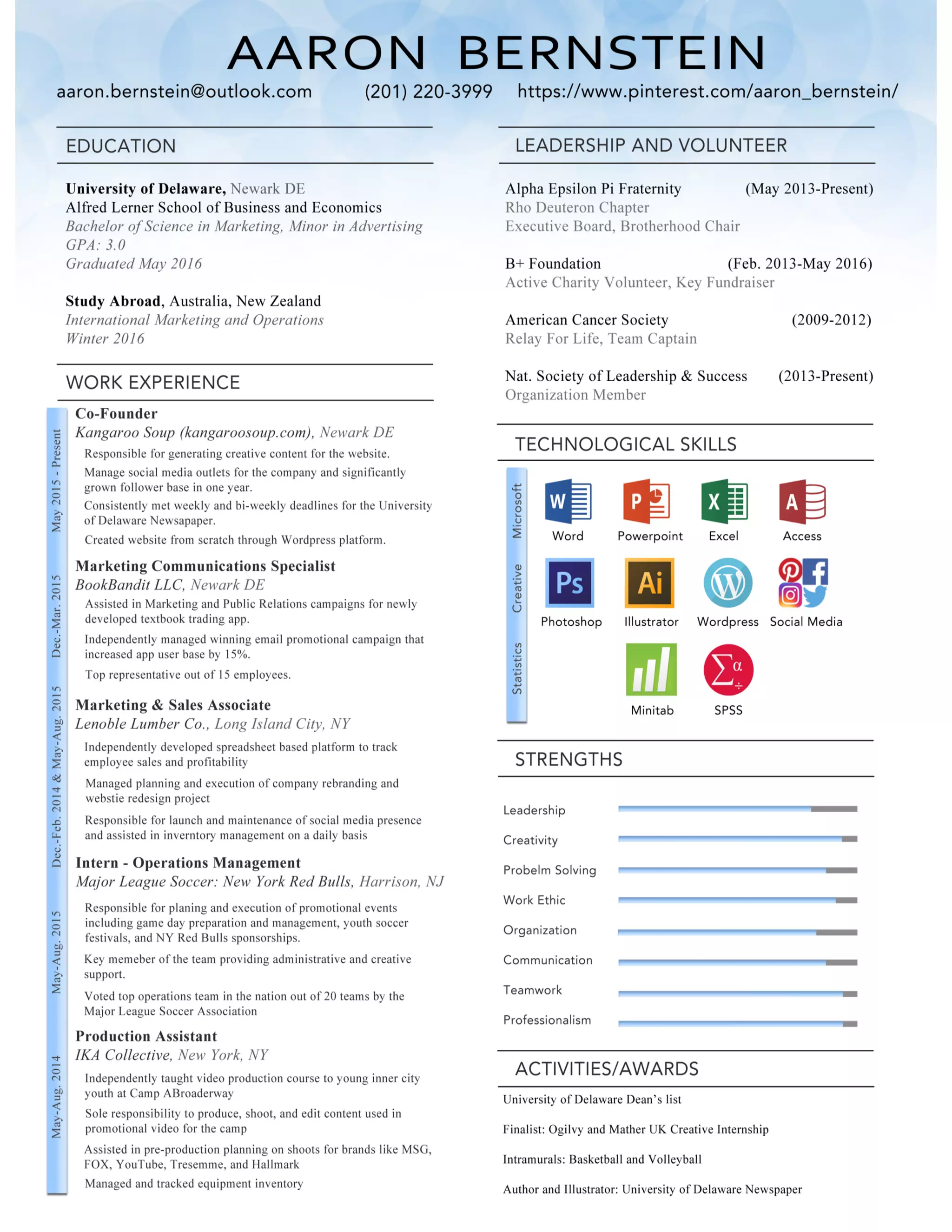 Aaron Bernstein Professional Resume | PDF