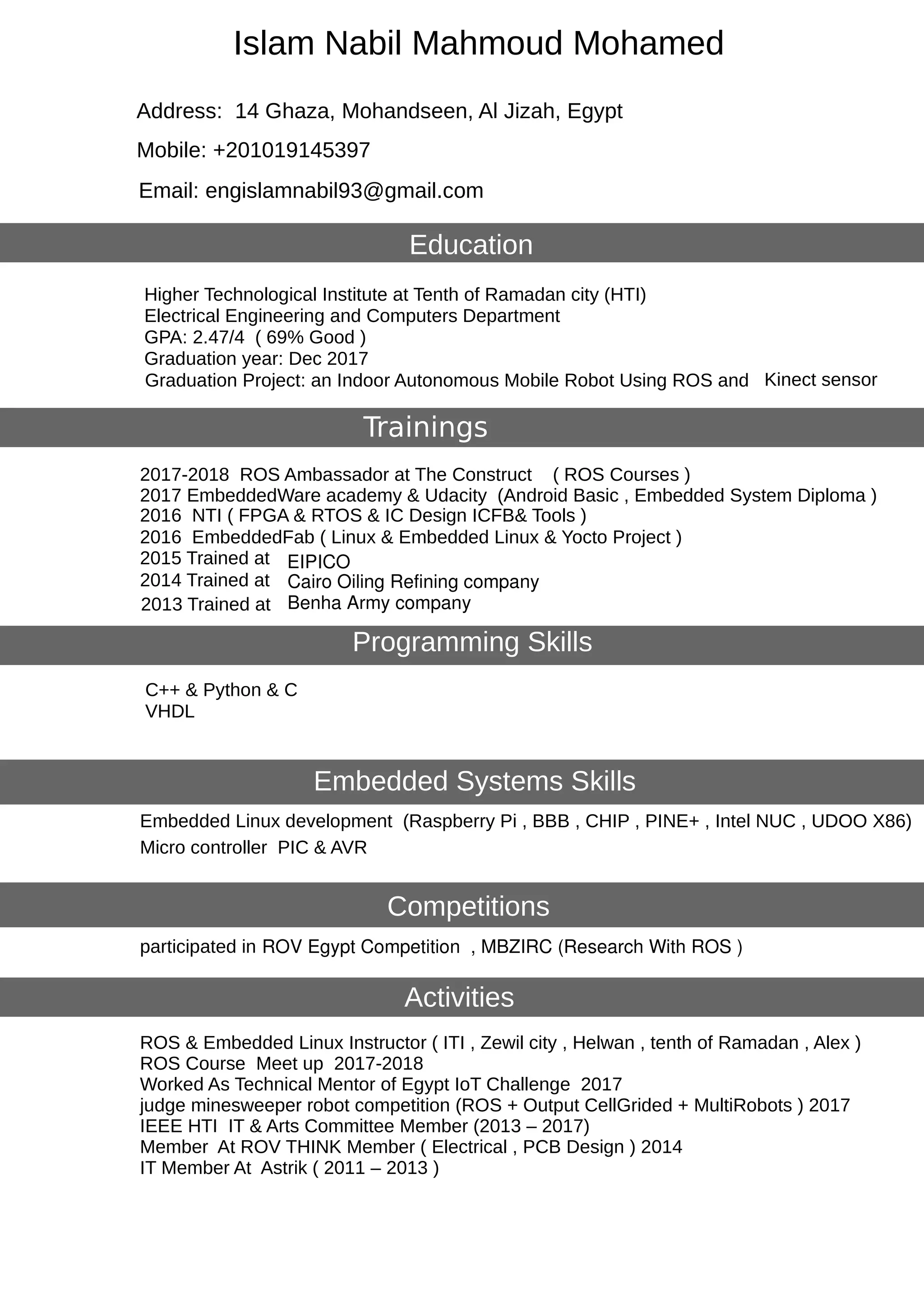 Resume 2018 | PDF | Computing | Technology & Computing