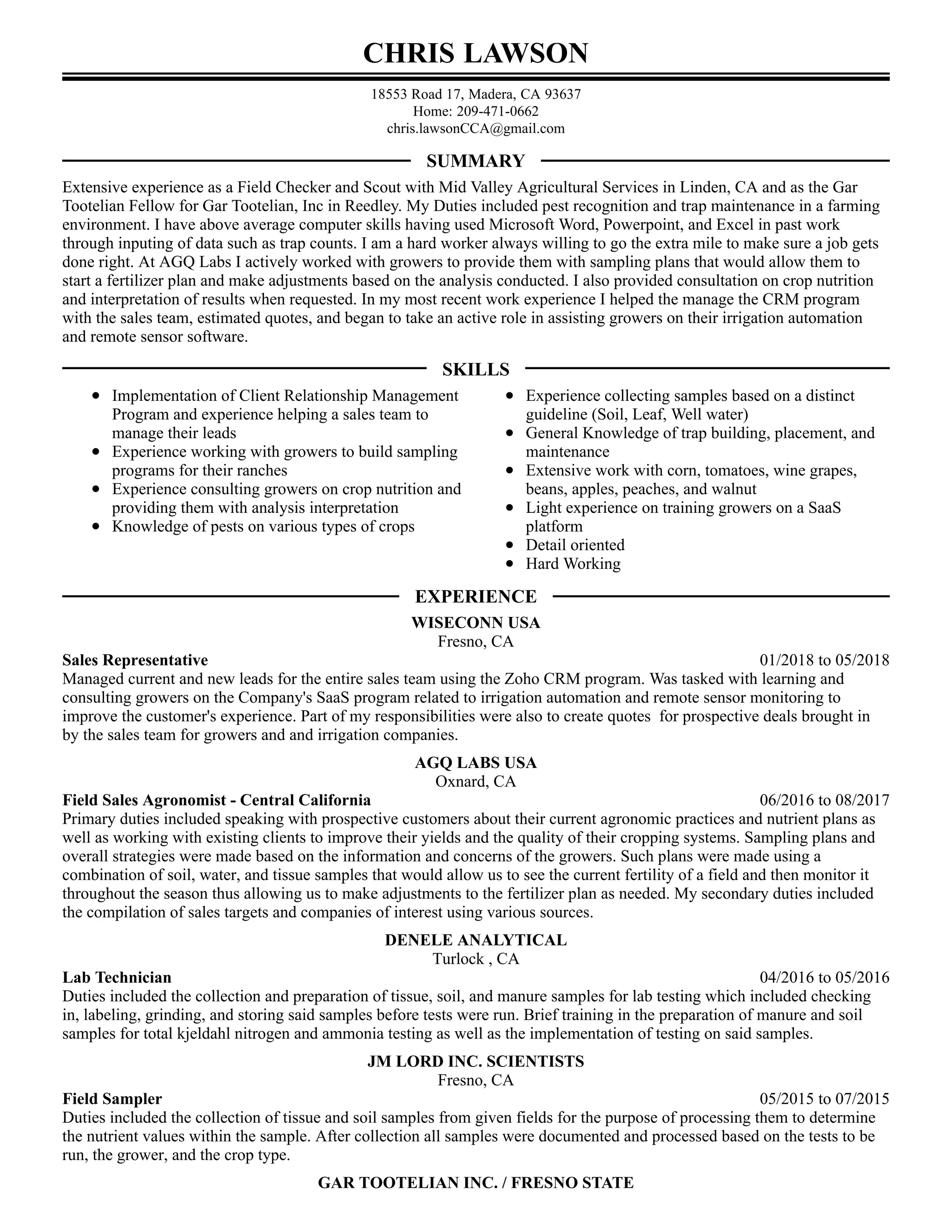 Resume 2018 chris lawson | PDF