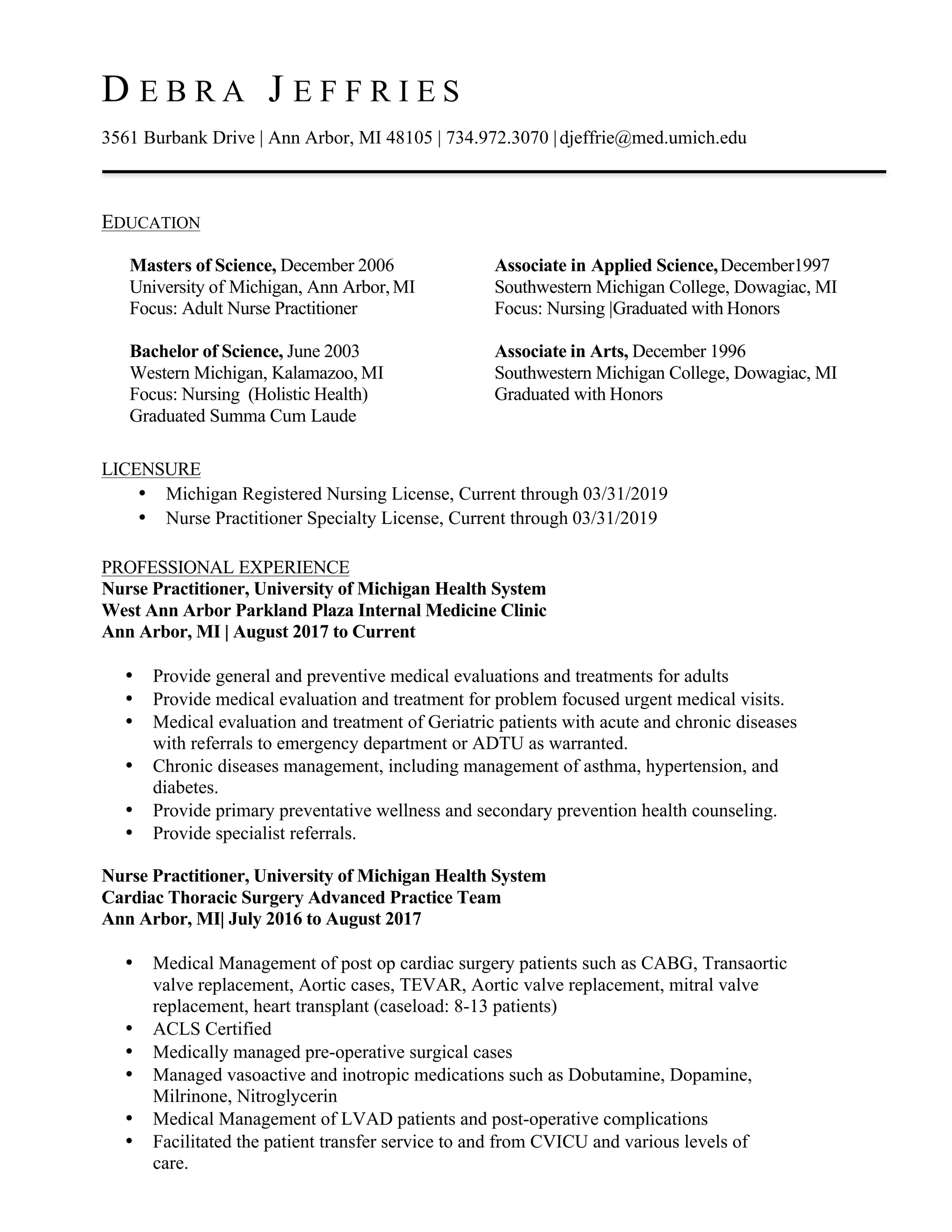 Resume 2018 debra jeffries (1) | PDF