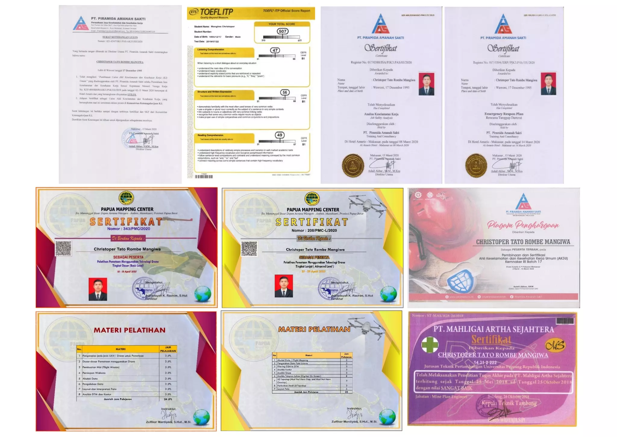 Resume 2020 - Christoper Tato Rombe Mangiwa | PDF