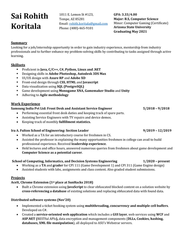 Resume2021 | PDF