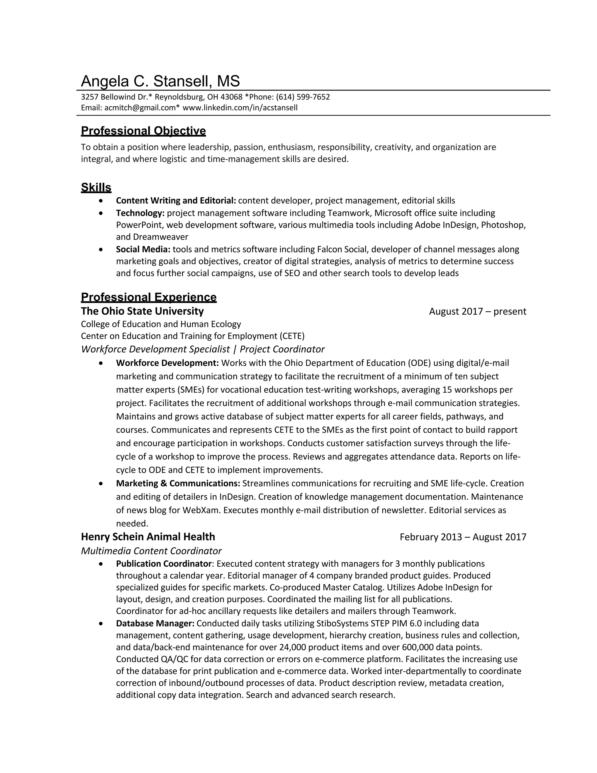 Resume_ACS_2018 | PDF